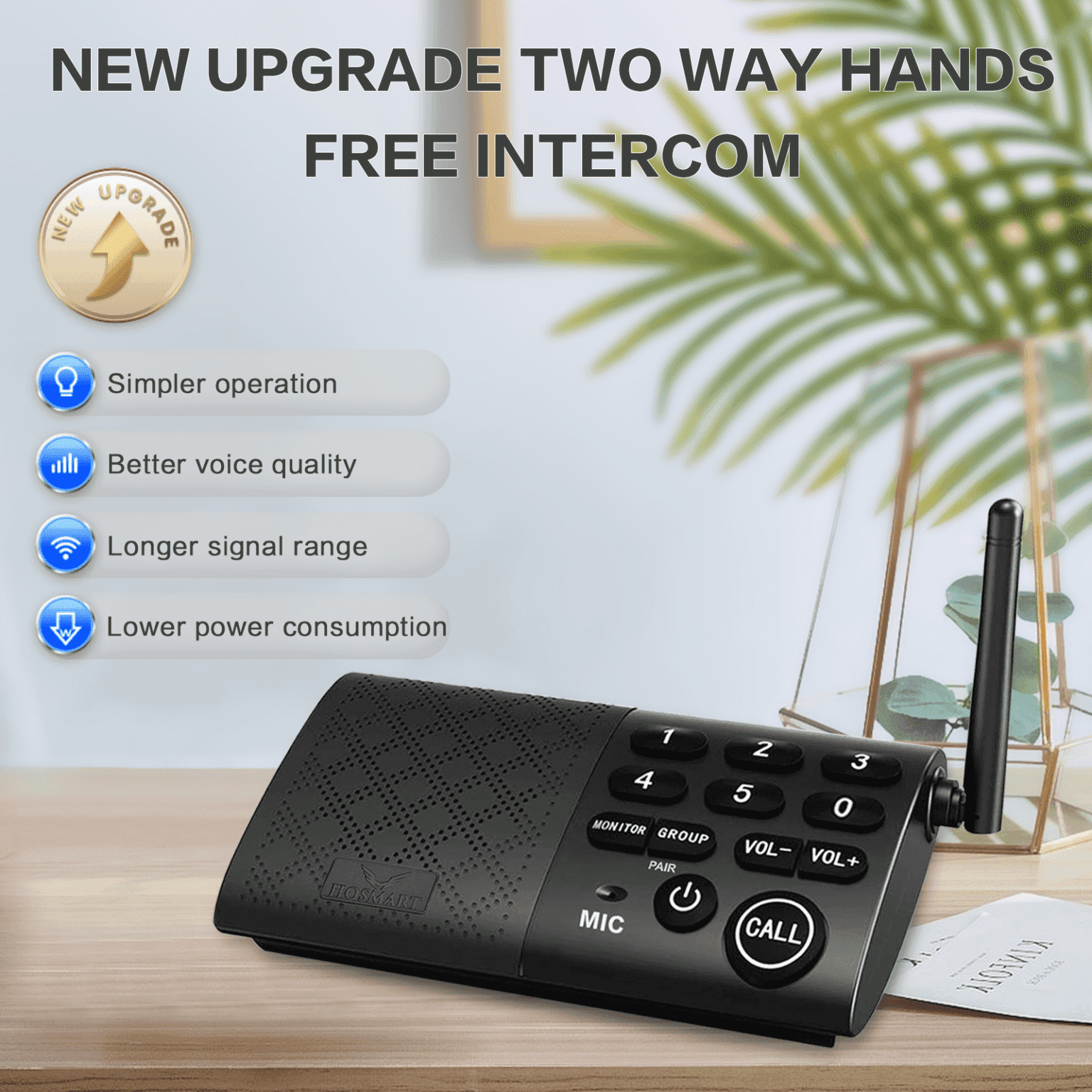 Hosmart Full Duples Wireless Intercom System Sub - HOSMART Hosmart Full Duples Wireless Intercom System Sub - HOSMART