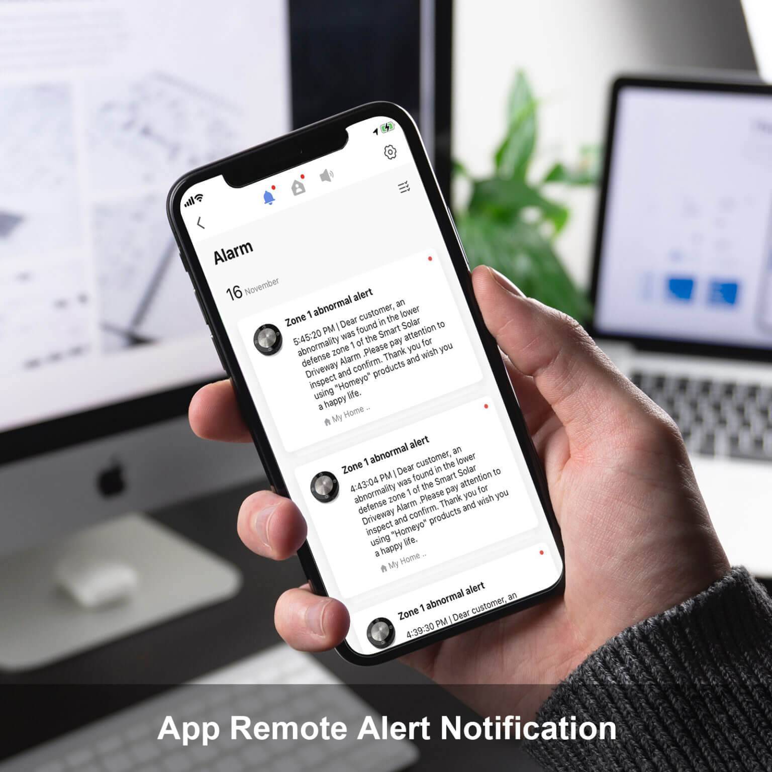 1/2 Mile Smart Solar Wireless Driveway Alarm with WIFI - HOSMART