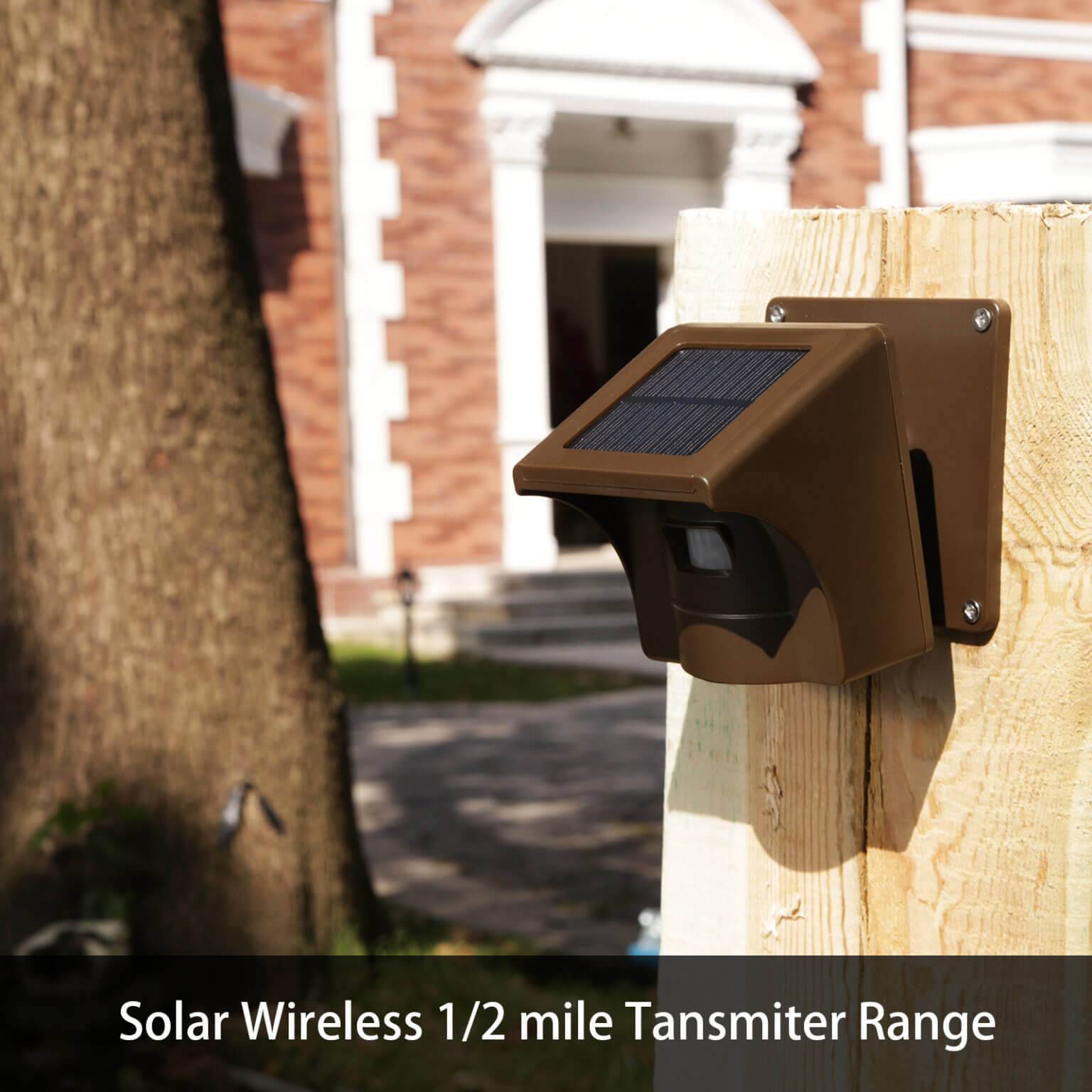1/2 Mile Smart Solar Wireless Driveway Alarm with WIFI - HOSMART